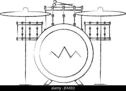 battery drums musical instrument vector illustration design Stock ...