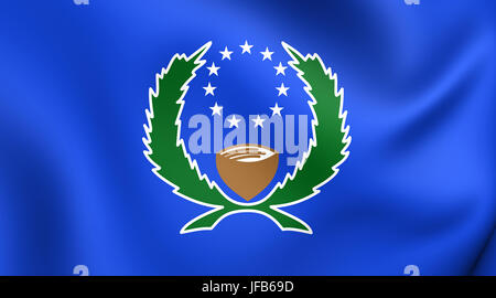 3D Flag of the Pohnpei State, Micronesia. Close Up Stock Photo - Alamy