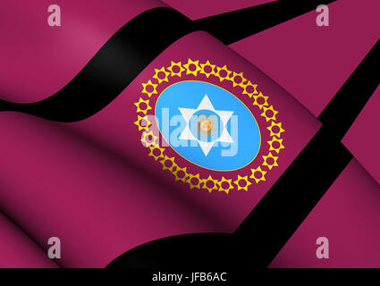 3D illustration flag of Salta is a region of Argentina. Waving on the ...