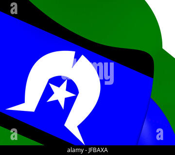 Flag of Torres Strait islanders. 3D Waving flag design. The national ...