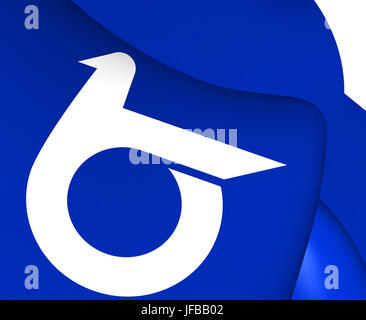 3D Illustration of a waving flag of Tottori (Japan country Stock Photo ...