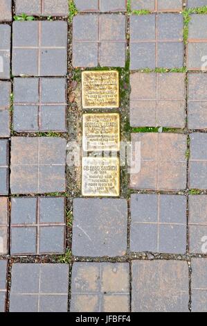 Stolperstein, stumbling blocks, in memory of the victims of the ...