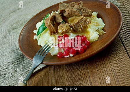 Finnbiff, Sauteed reindeer, roasted reindeer meat, Norwegian dish ...