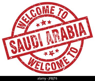 Saudi Arabia stamp. welcome to Saudi Arabia red sign Stock Vector Image ...