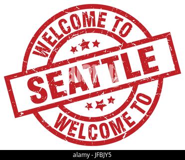 welcome to Seattle red round ribbon stamp Stock Vector Image & Art - Alamy