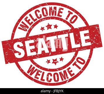 welcome to Seattle red round ribbon stamp Stock Vector Image & Art - Alamy