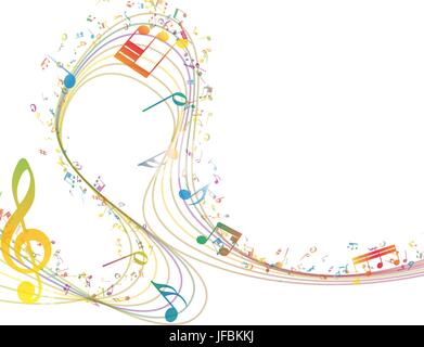 Musical Key with notes row. Illustration with transparency Stock Vector ...