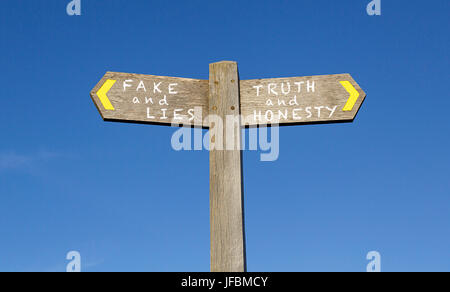 Conceptual Signpost - Fake News Stock Photo - Alamy