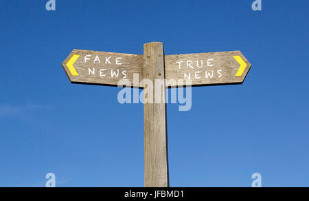 Conceptual Signpost - Fake News Stock Photo - Alamy