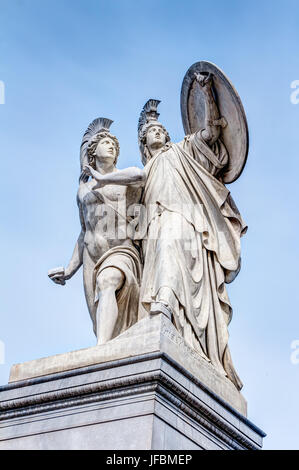 Human sculpture in stone, made in the Serrat de l'Obaga Negra mountain ...