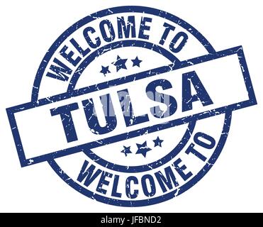 Tulsa stamp. welcome to Tulsa blue sign Stock Vector Image & Art - Alamy