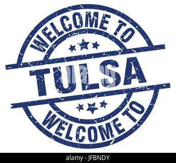 Tulsa stamp. welcome to Tulsa blue sign Stock Vector Image & Art - Alamy