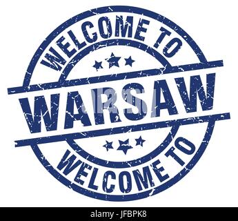 Warsaw stamp. welcome to Warsaw blue sign Stock Vector Image & Art - Alamy