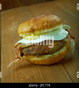 The Luther burger: a beef patty, cheese, crispy bacon and gherkins ...