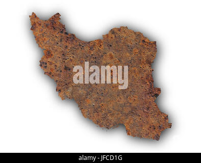 map of iran on rusty metal Stock Photo - Alamy