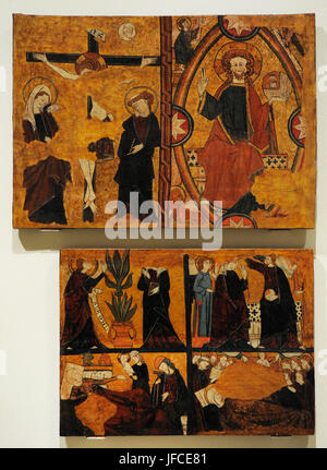 Crucifixion of Christ. The virgin Mary, right, and Mary Magdelene, see Jesus crucified. Caption ...