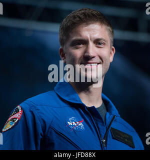 NASA astronaut candidate Matthew Dominick in front of a T-38 trainer ...