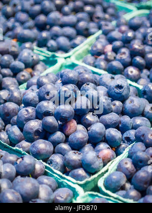 Punnets of organic blueberries for sale at the Granville Island Public ...