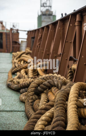 Close-up of old shipping container doors Stock Photo - Alamy