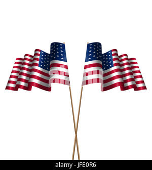 Two waving state flags of United States and Tonga on the blue sky. High ...