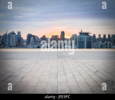 empty floor with modern cityscape and skyline Stock Photo - Alamy