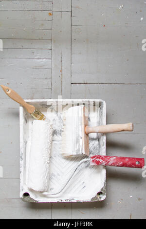 Roller Painting Container and the Painting Roller Closeup Photo Stock ...