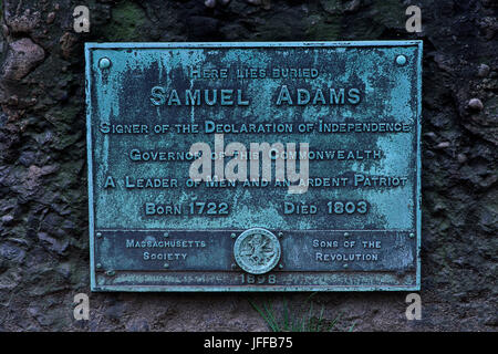 Samuel Adams grave at the Granary Burial Ground on the Freedom Trail ...