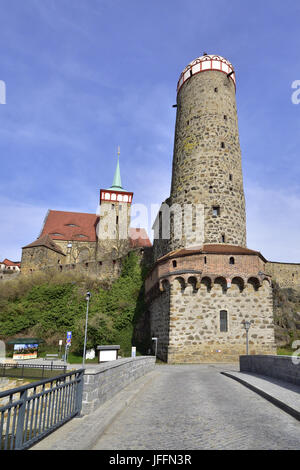 Bautzen (Budysin), The Spree with castle water tower and mill bastion ...