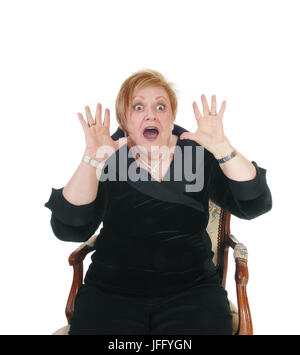 Elderly woman screaming Stock Photo - Alamy