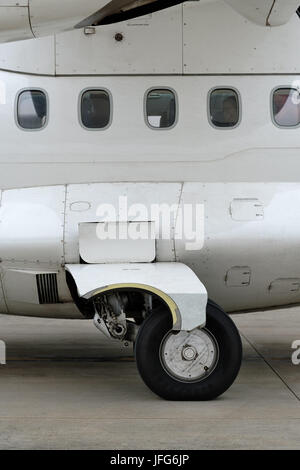 Airplane landing wheels close up detail Stock Photo - Alamy
