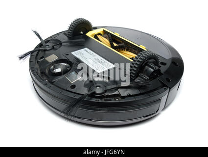 Bottom view of an Ilife A4 robot vacuum cleaner cut out isolated on ...
