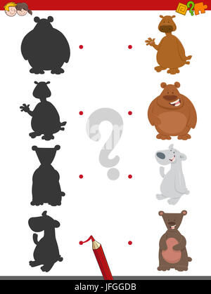 match shadows activity with bears Stock Photo - Alamy