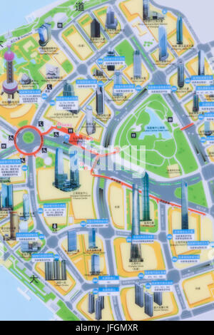 China, Shanghai, Pudong, Map of Pudong Business Area Stock Photo - Alamy