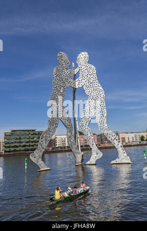 The Molecule Man statue at the Treptowers, Berlin, Germany Stock Photo ...