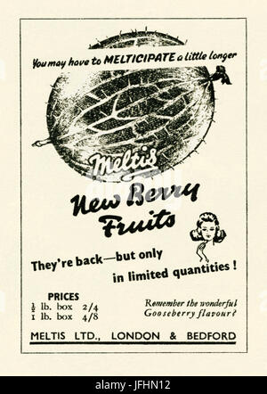 An advert for Meltis New Berry Fruits - it appeared in a magazine ...