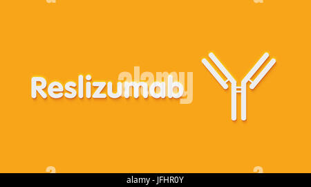 Reslizumab monoclonal antibody drug. Targets interleukin-5 and is used ...