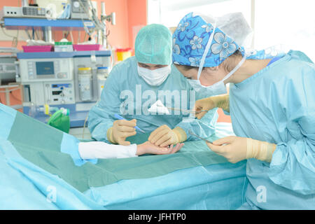 surgeon performing operation on patients hand Stock Photo - Alamy