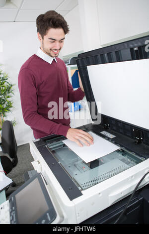 Copier with lid open Stock Photo - Alamy