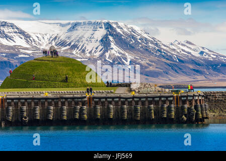 Iceland, capital of Reykjavík, smoke bay, peninsula Reykjanesskagi ...