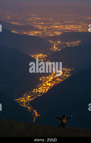 Europe,Italy,Trompia valley view from Mount Guglielmo, province of ...