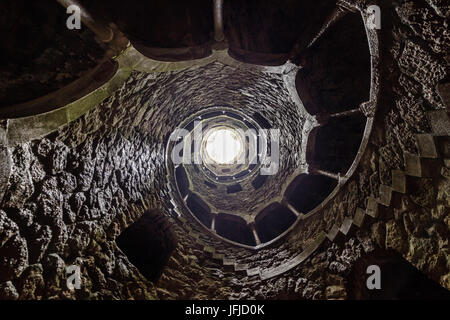 Initiation Wells. Sintra, Portugal. Spiral staircase with arched ...