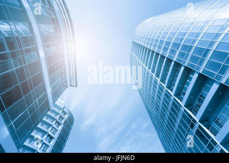 Modern city quarter bottom view Stock Photo - Alamy