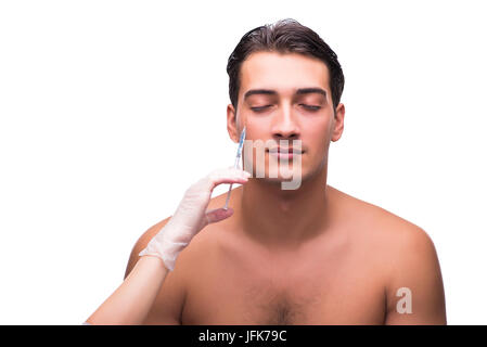Man undergoing plastic surgery isolated on white Stock Photo - Alamy