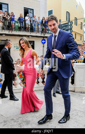Player basketball Pau Gasol during the inauguration of a new basketball ...