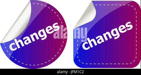 changes stickers set, icon button isolated on white Stock Photo - Alamy