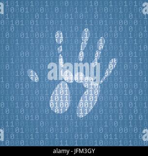 Digital signature biometric identification, recognition or verification icon. Isolated vector ...