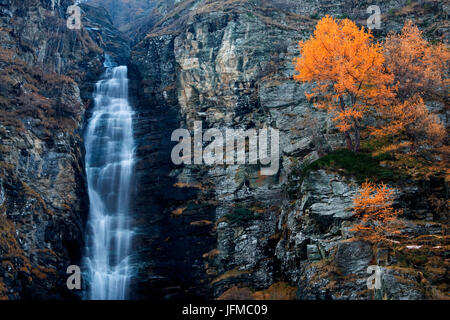 Pellice Valley,Turin,Piedmont,Italy. Autumn waterfall Stock Photo - Alamy