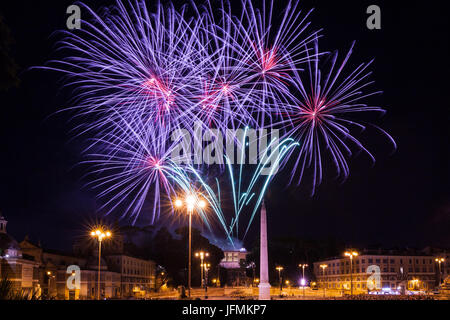 La Girandola Fireworks at Piazza del Popolo Stock Photo - Alamy