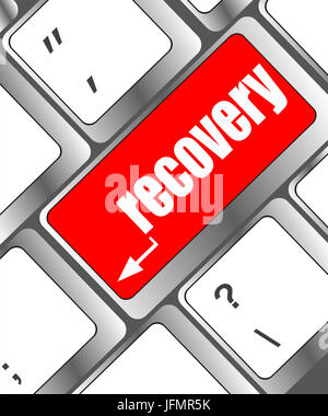 key with recovery text on laptop keyboard button Stock Photo - Alamy