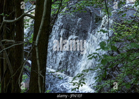 The waterfall Danska fall, Danska fallen (Danish fall) in Assman river ...